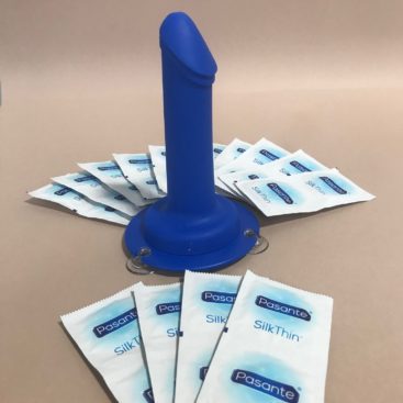 Condom demonstrator pack with condoms - Family Planning Association